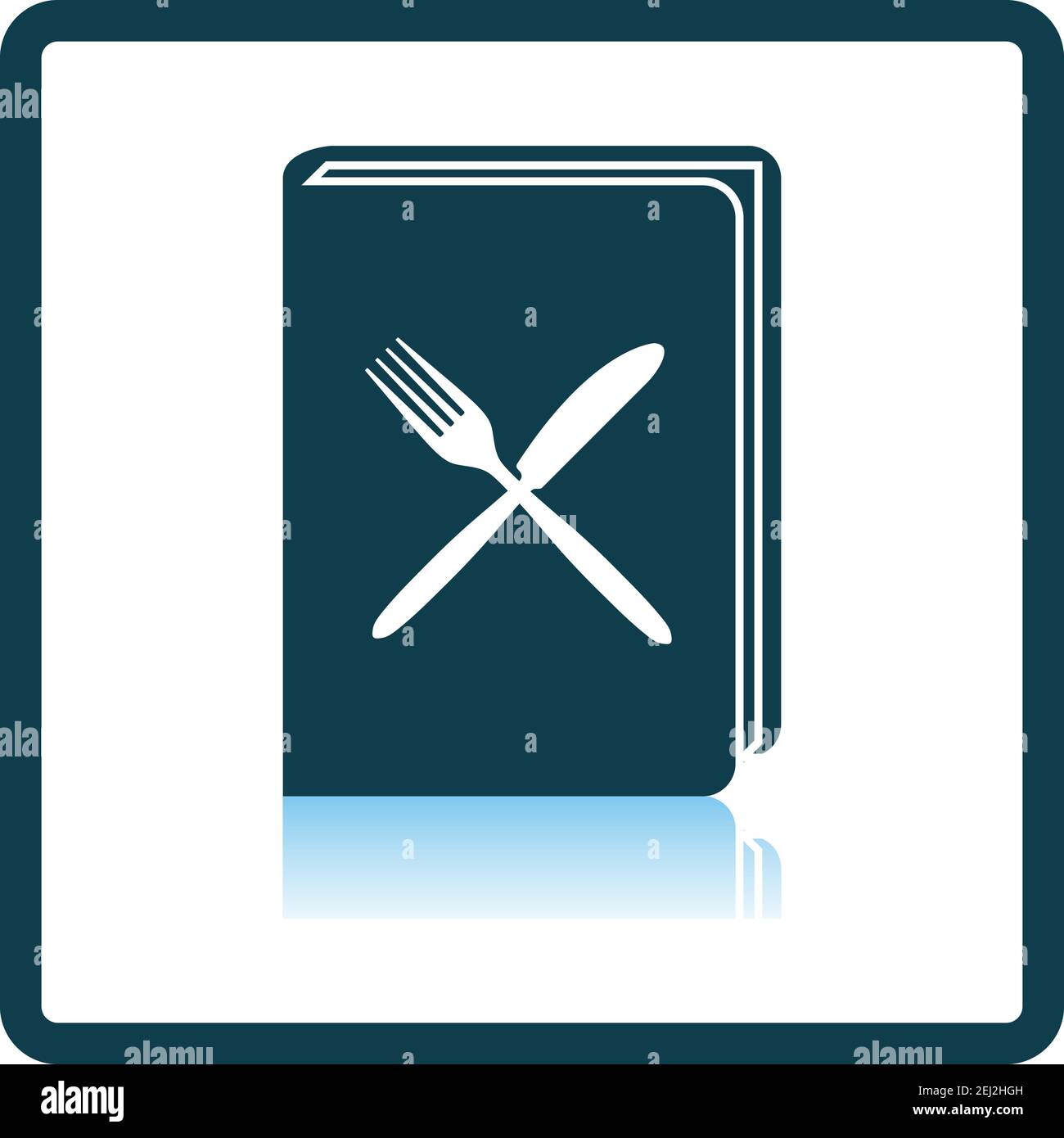 Menu Book Icon. Square Shadow Reflection Design. Vector Illustration ...
