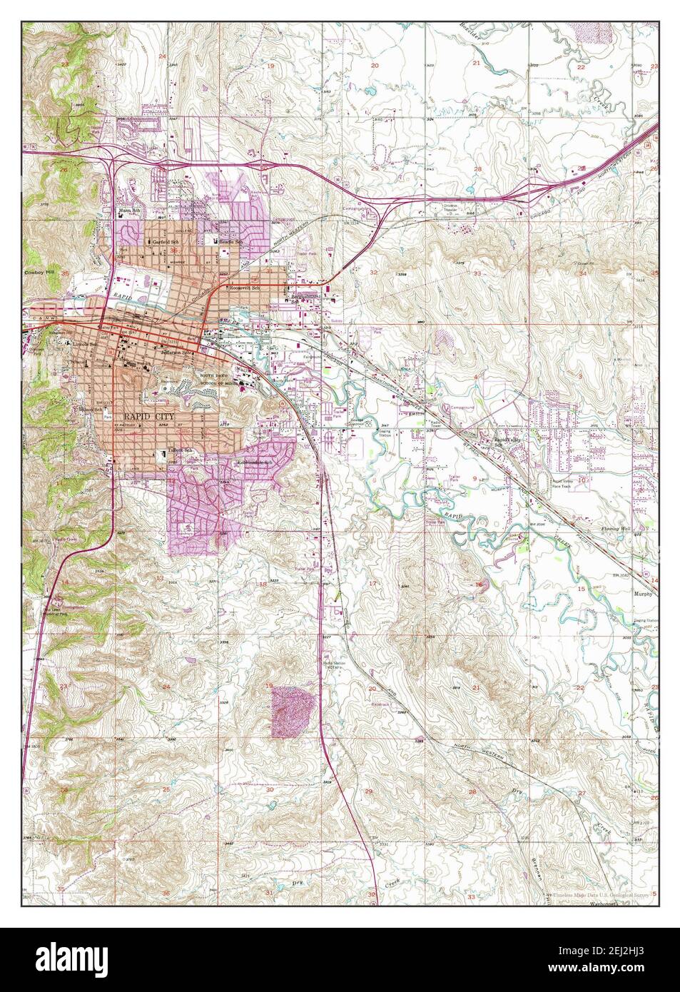 Rapid City East, South Dakota, map 1953, 1:24000, United States of ...