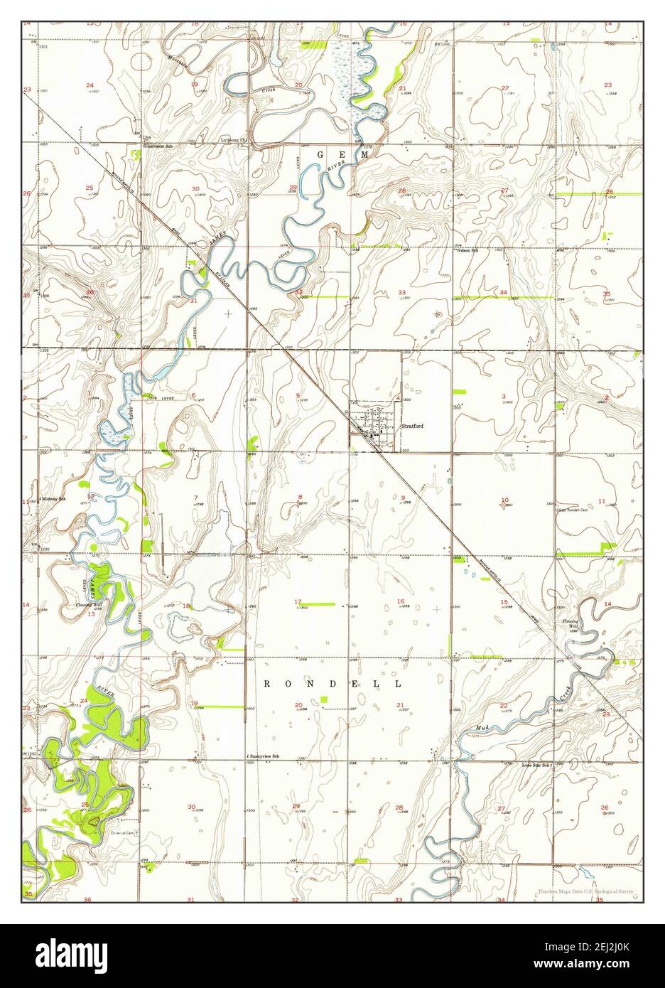 Stratford, South Dakota, map 1953, 1:24000, United States of America by ...
