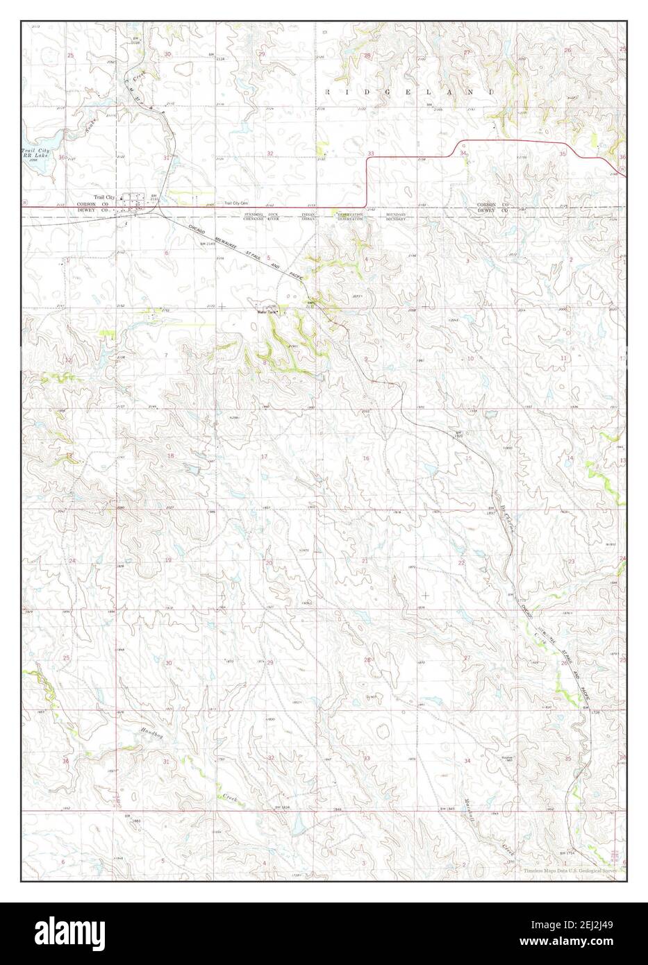 Trail City, South Dakota, map 1975, 1:24000, United States of America ...