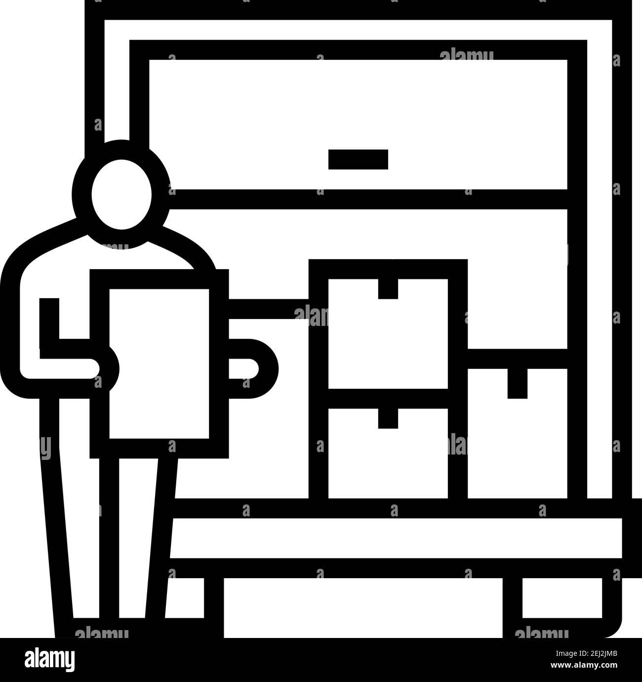 delivering service procurement line icon vector illustration Stock ...