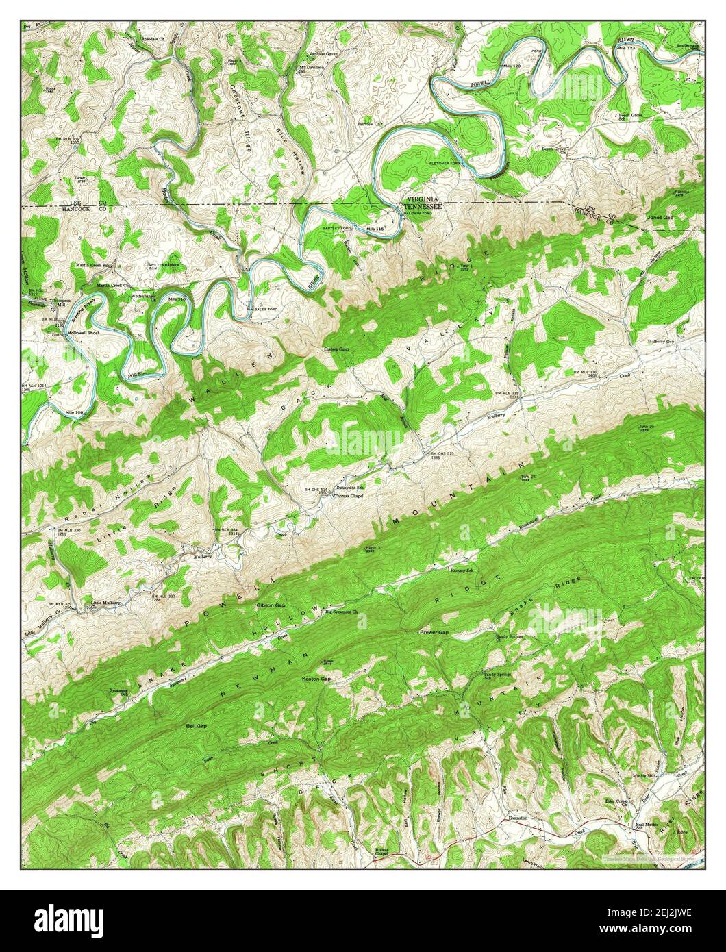 Back Valley, Tennessee, map 1946, 1:24000, United States of America by ...