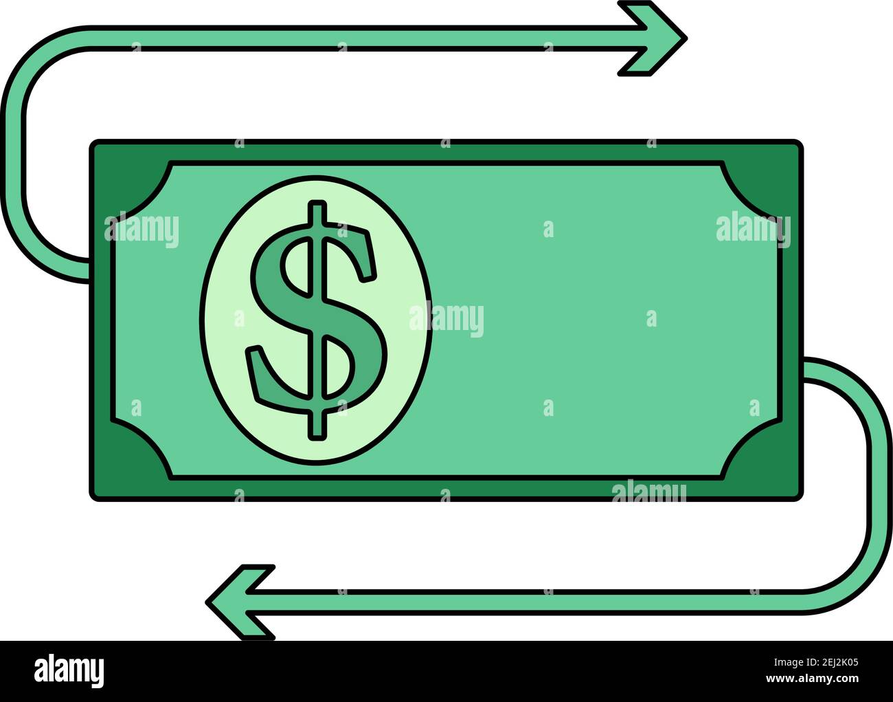 Cash Back Dollar Banknote Icon. Editable Outline With Color Fill Design ...