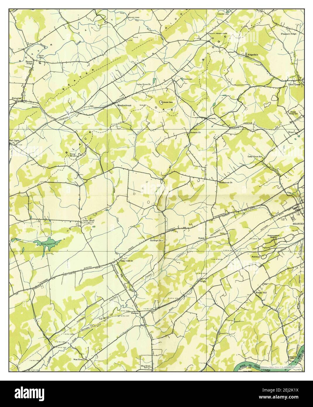 Bearden, Tennessee, map 1935, 1:24000, United States of America by ...