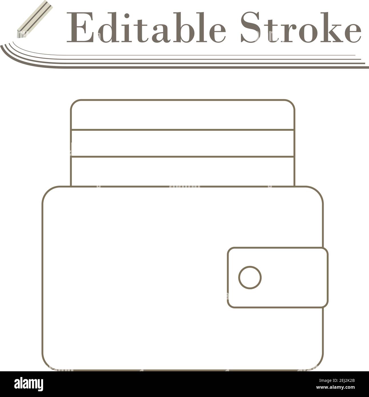 Credit Card Get Out From Purse Icon. Editable Stroke Simple Design ...