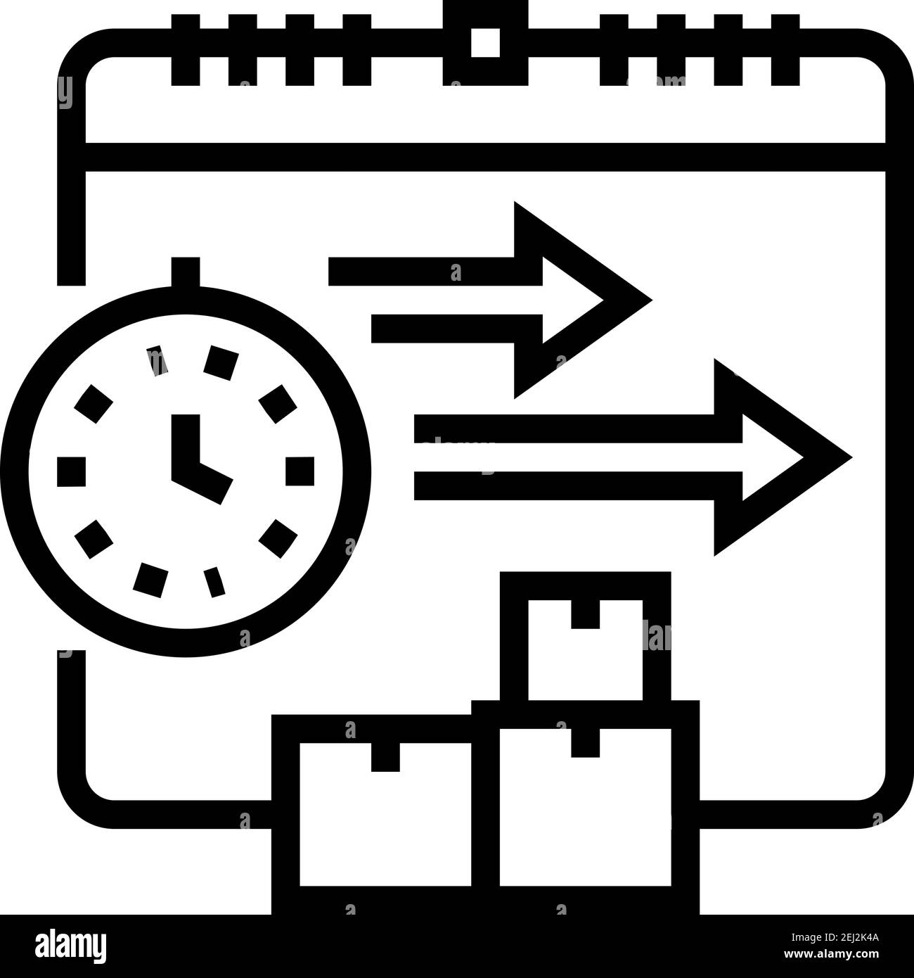 time delivery procurement line icon vector illustration Stock Vector ...