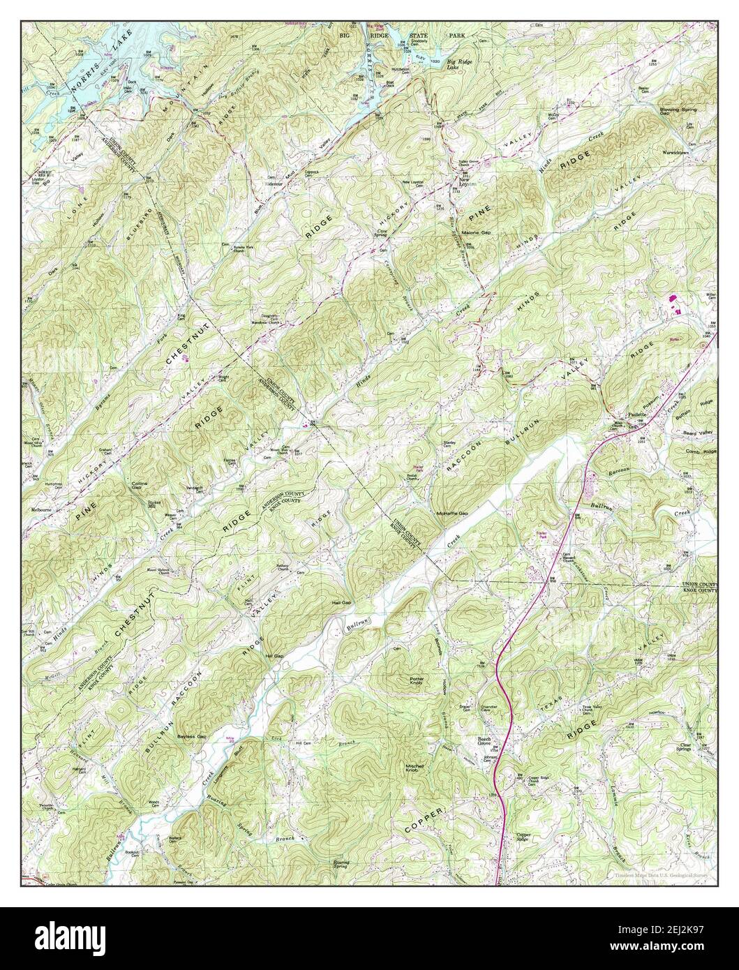 Big Ridge Park, Tennessee, map 1952, 1:24000, United States of America ...