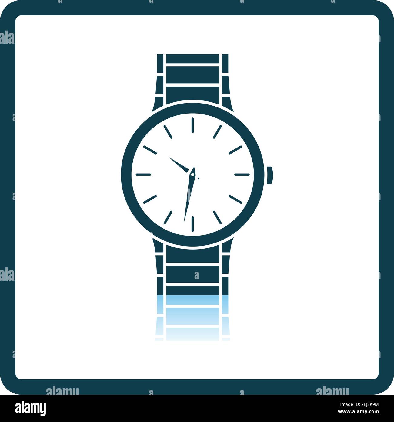 Business Woman Watch Icon. Square Shadow Reflection Design. Vector ...