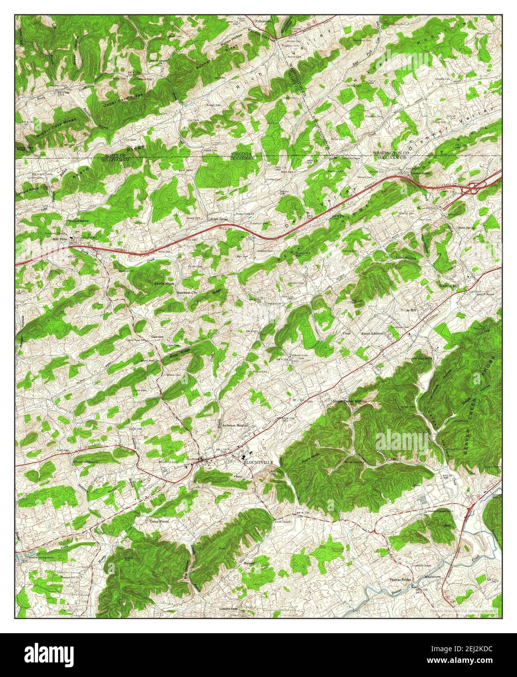Blountville, Tennessee, map 1959, 1:24000, United States of America by ...