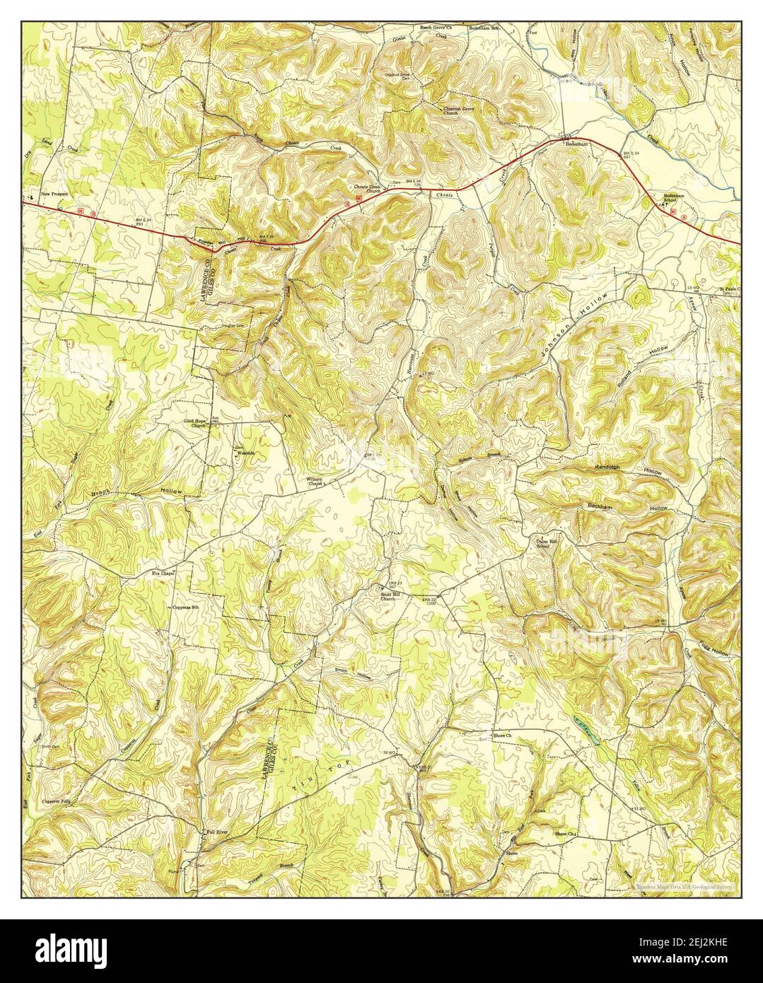Bodenham, Tennessee, map 1950, 1:24000, United States of America by ...