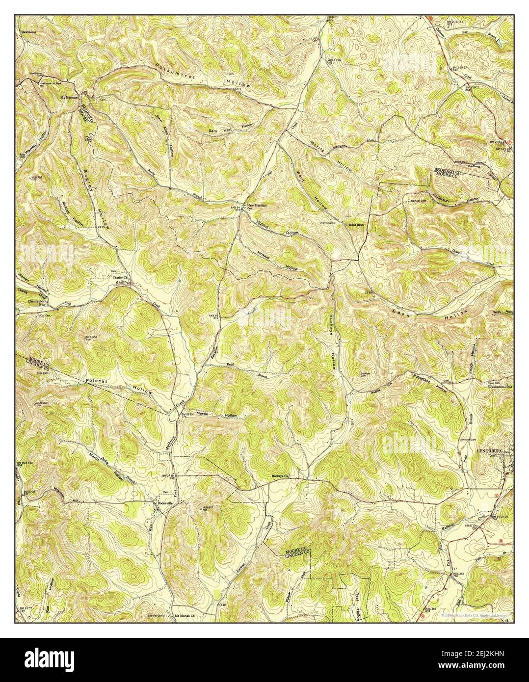 Booneville, Tennessee, map 1951, 1:24000, United States of America by ...