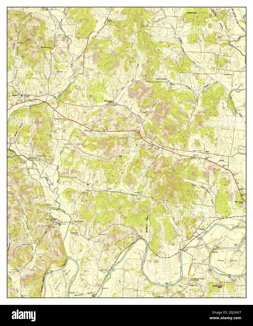 Boonshill, Tennessee, map 1951, 1:24000, United States of America by ...