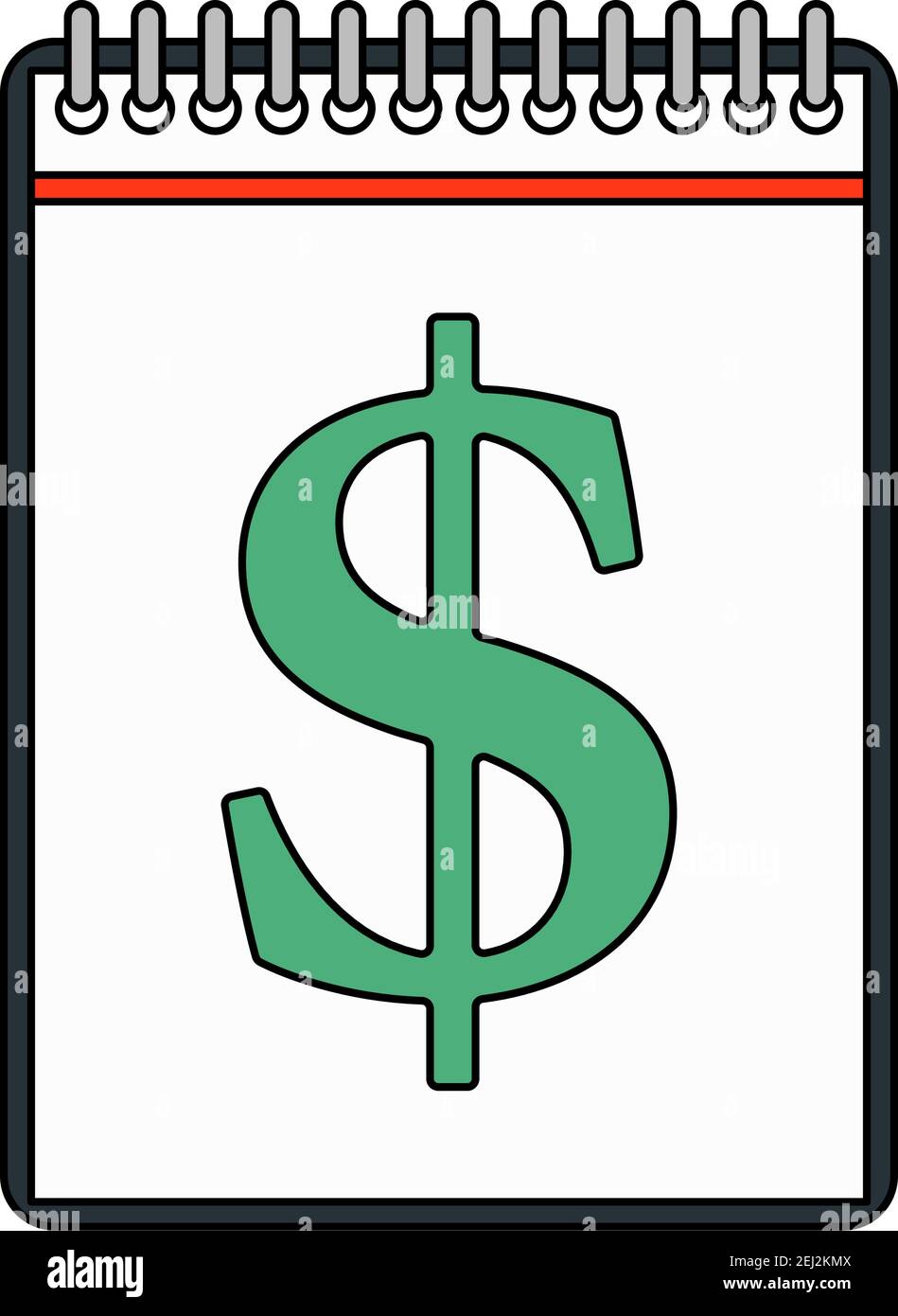 Dollar Calendar Icon. Editable Outline With Color Fill Design. Vector ...