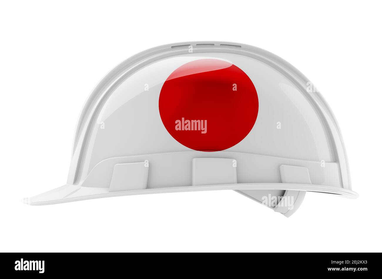 Hard hat with Japanese flag, 3D rendering isolated on white background ...