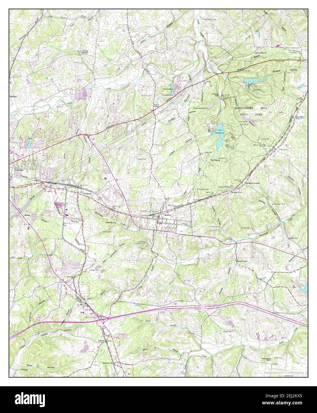 Burns, Tennessee, map 1953, 1:24000, United States of America by ...