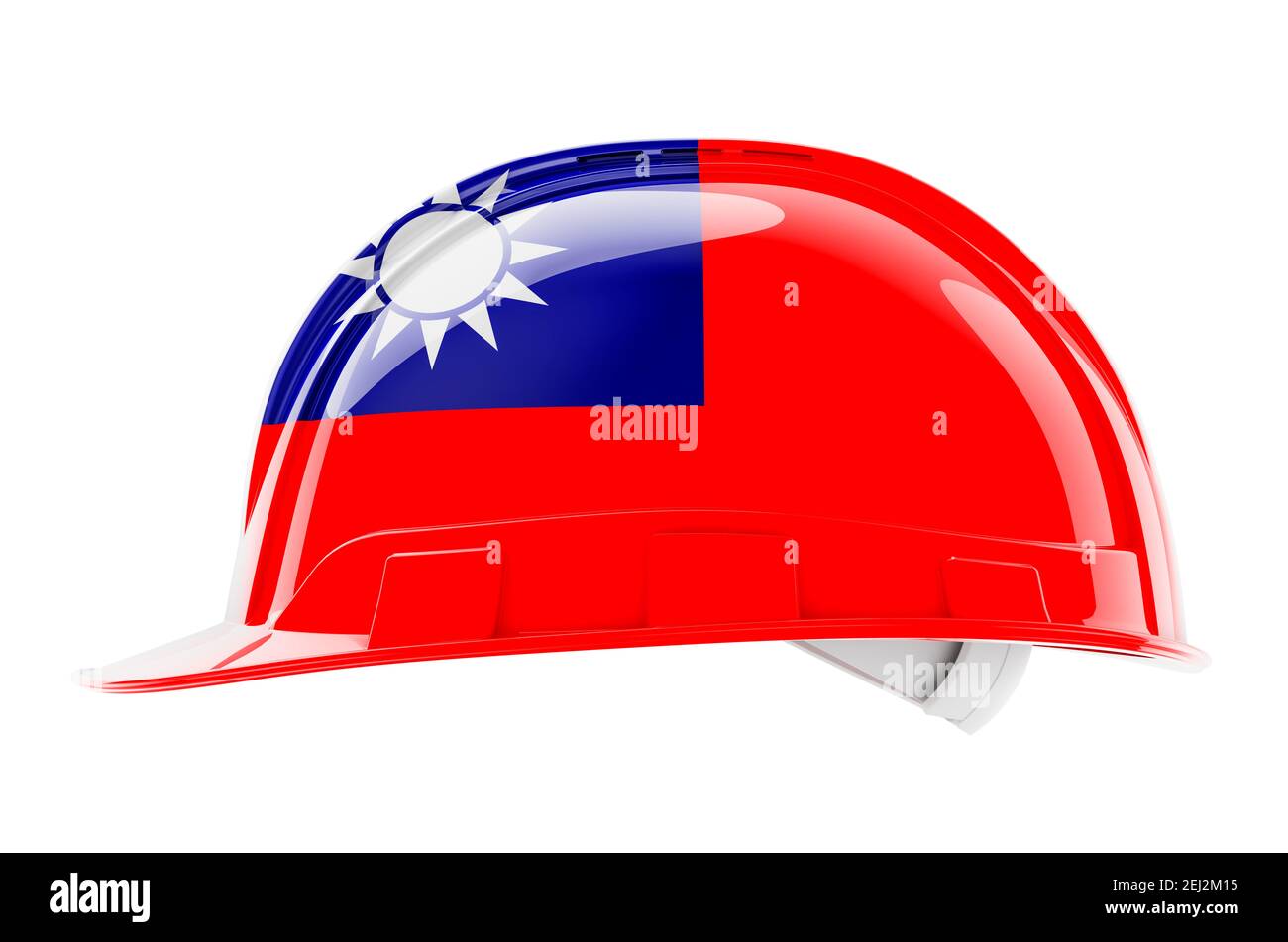 Hard hat with Taiwanese flag, 3D rendering isolated on white background ...