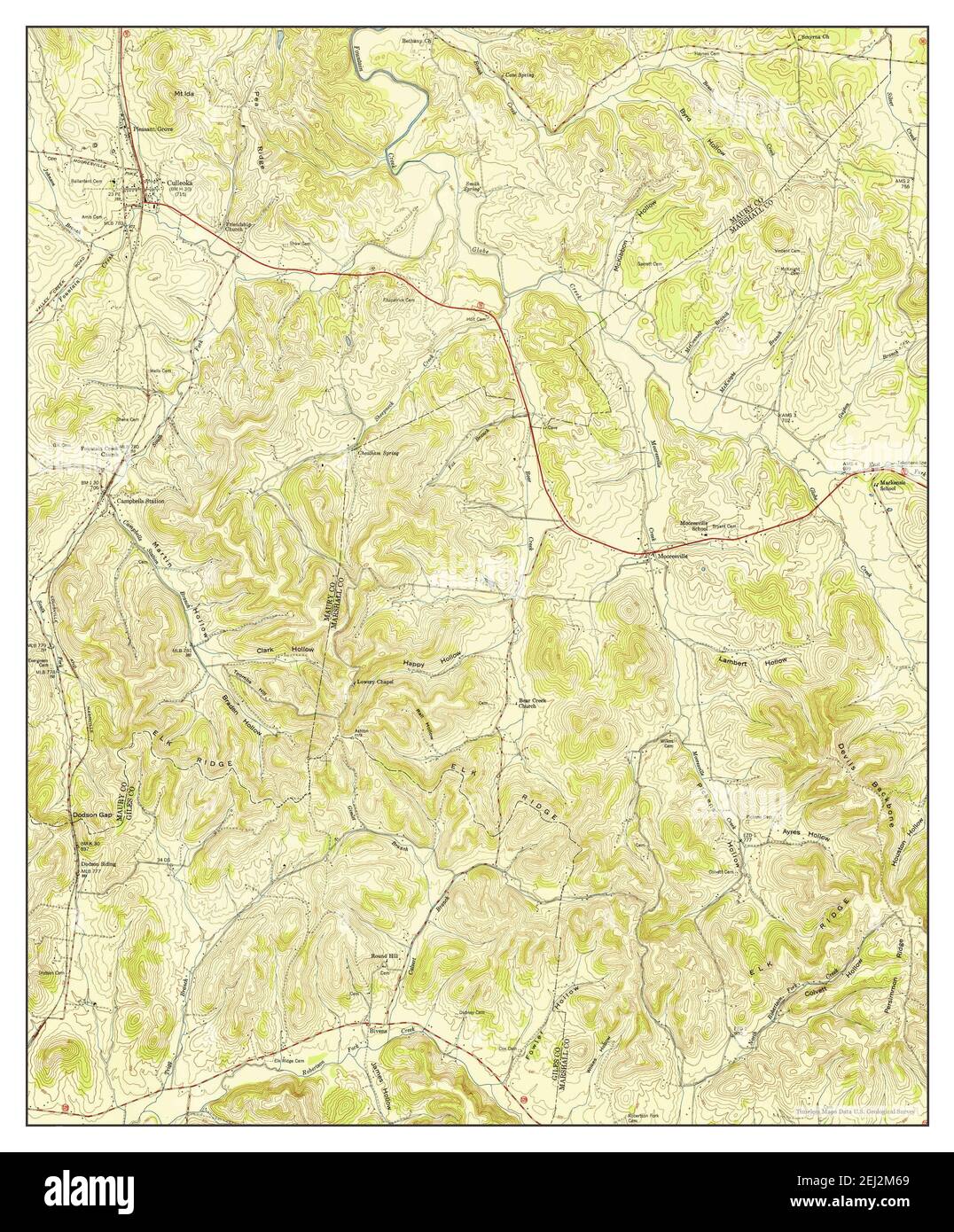 Campbells Station, Tennessee, map 1951, 1:24000, United States of ...