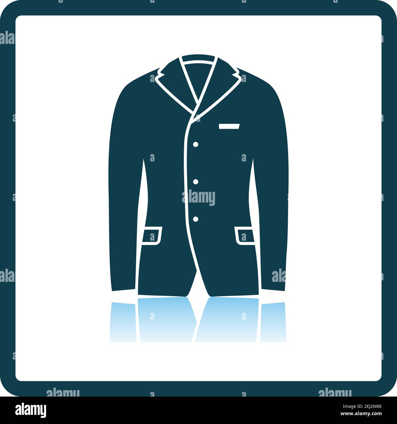 Business Suit Icon. Square Shadow Reflection Design. Vector ...