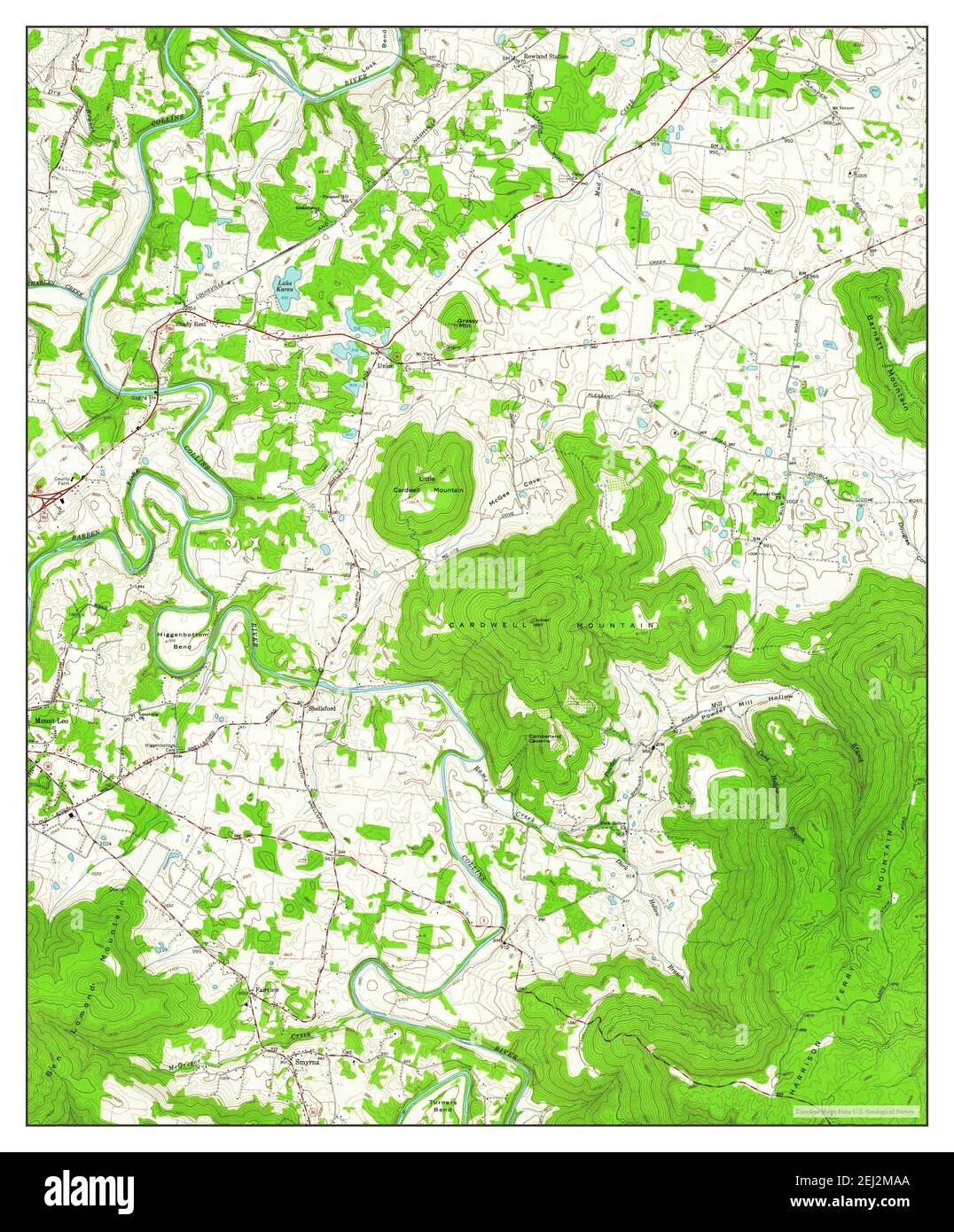 Cardwell Mountain, Tennessee, map 1957, 1:24000, United States of ...