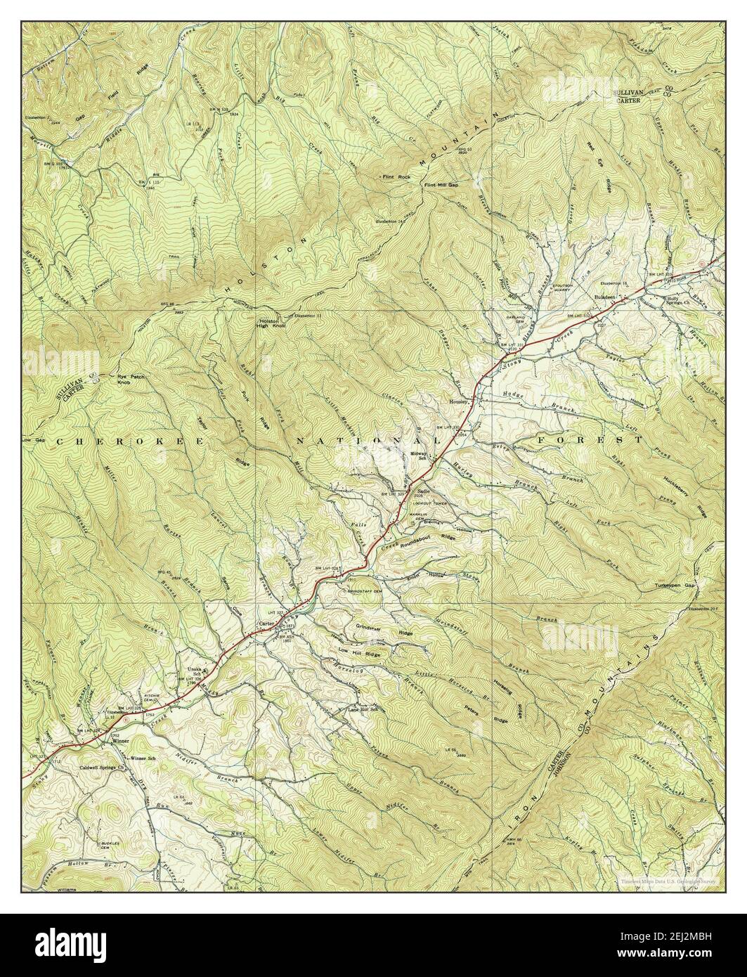 Carter, Tennessee, map 1938, 1:24000, United States of America by ...