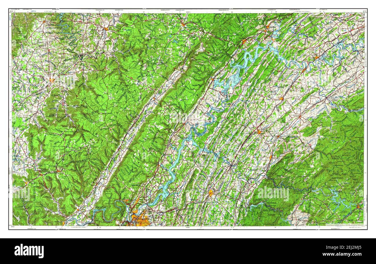 Chattanooga, Tennessee, map 1964, 1:250000, United States of America by ...