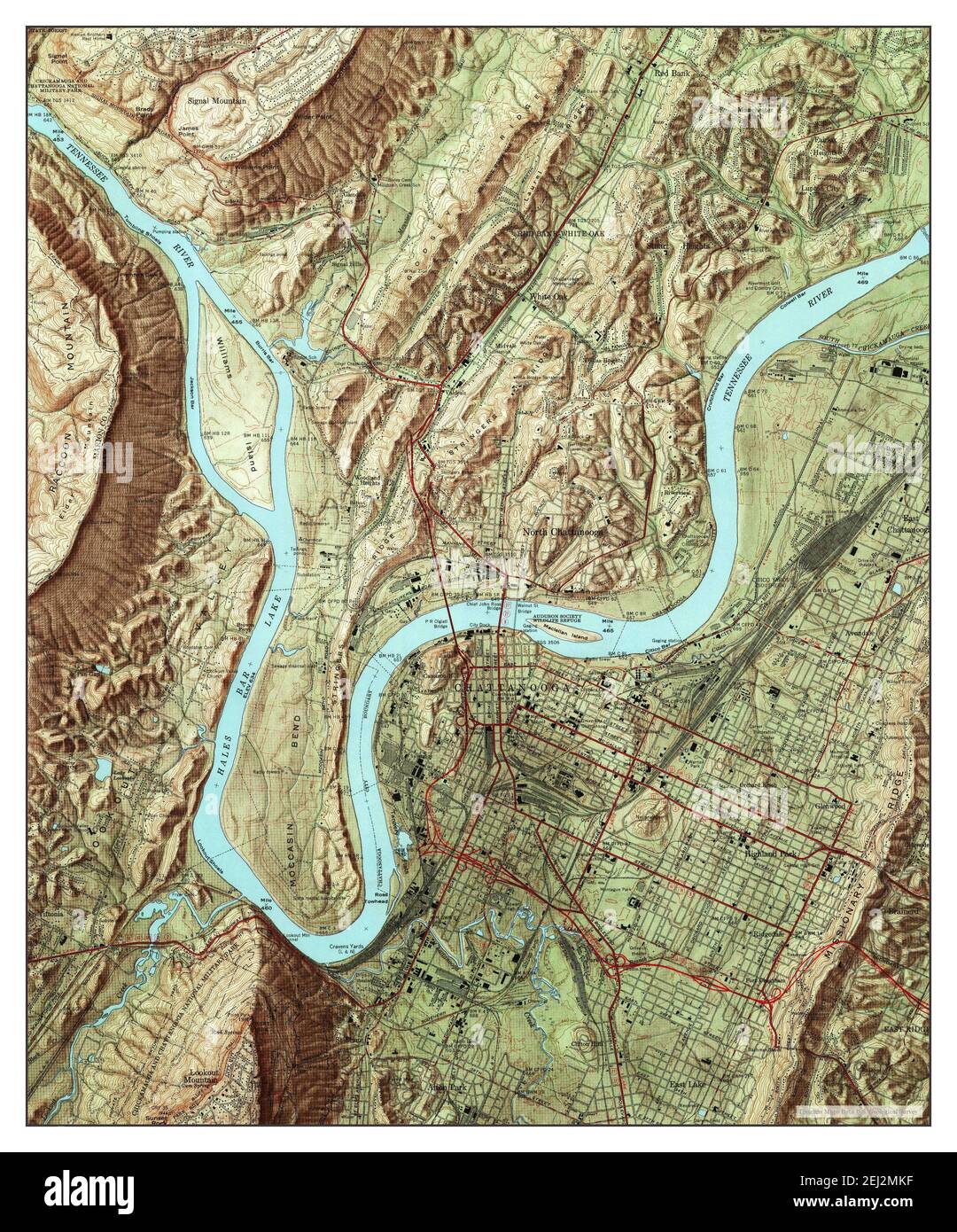 Map Of Chattanooga Cut Out Stock Images & Pictures - Alamy
