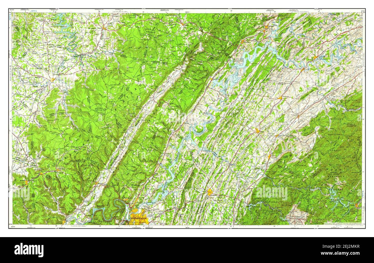 Chattanooga, Tennessee, map 1959, 1:250000, United States of America by ...