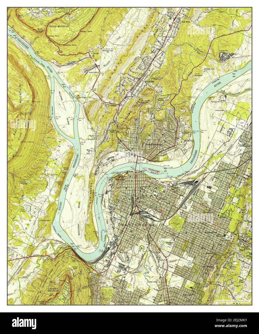 Chattanooga, Tennessee, map 1941, 1:24000, United States of America by ...
