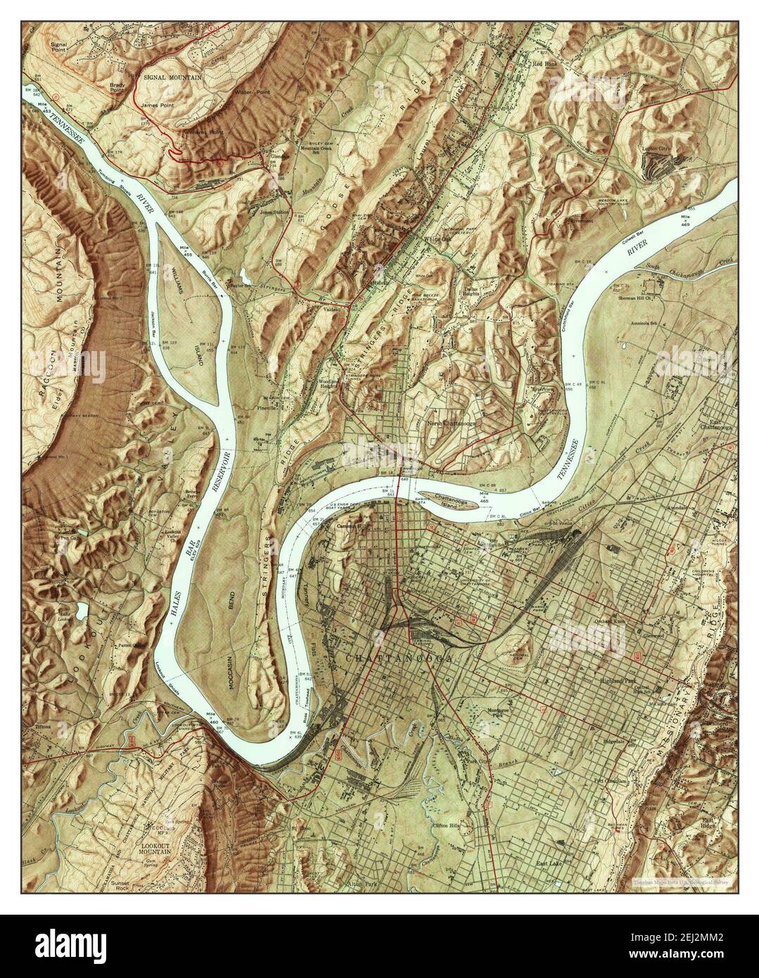 Map of chattanooga Cut Out Stock Images & Pictures - Alamy