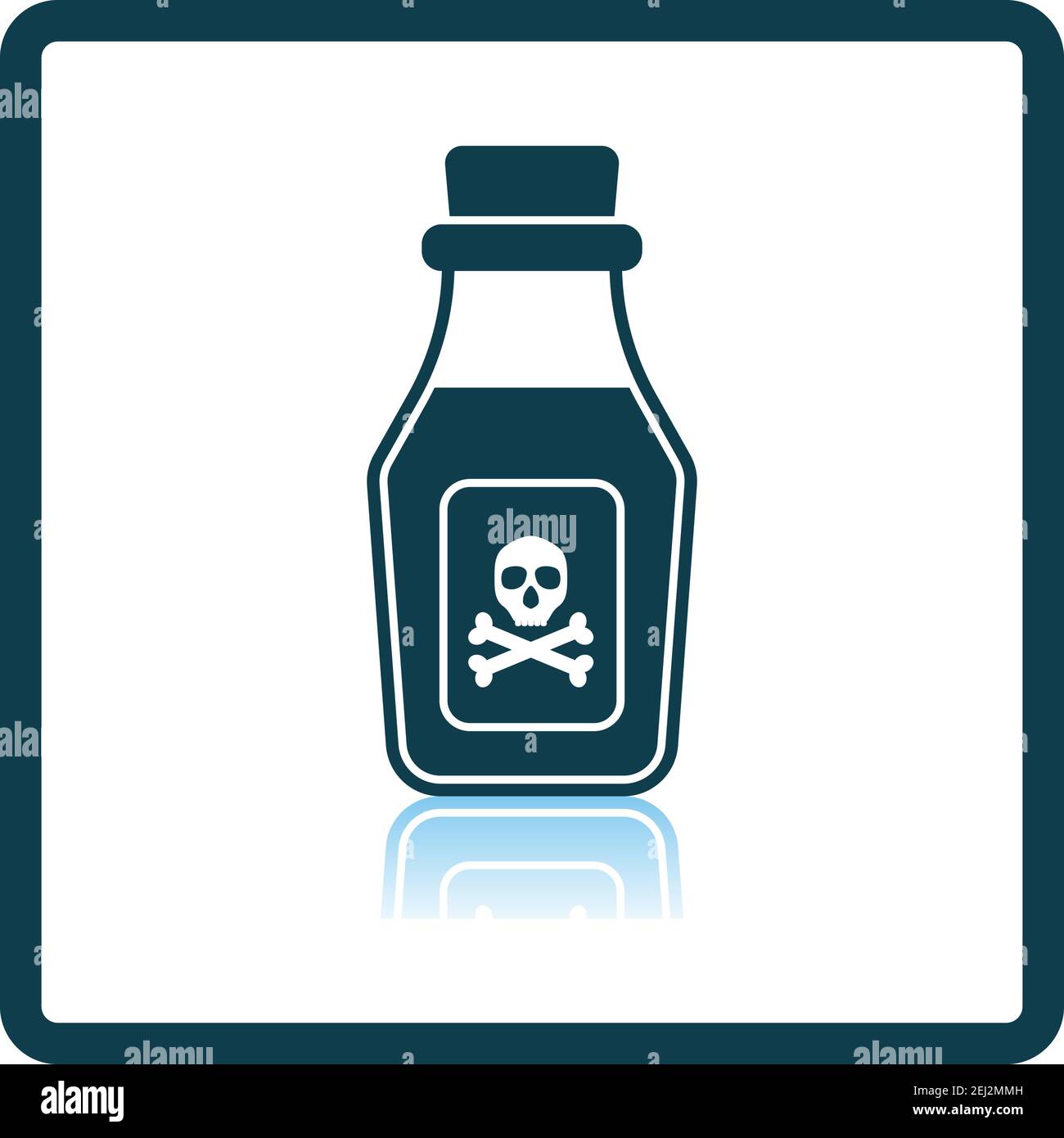Poison Bottle Icon. Square Shadow Reflection Design. Vector ...