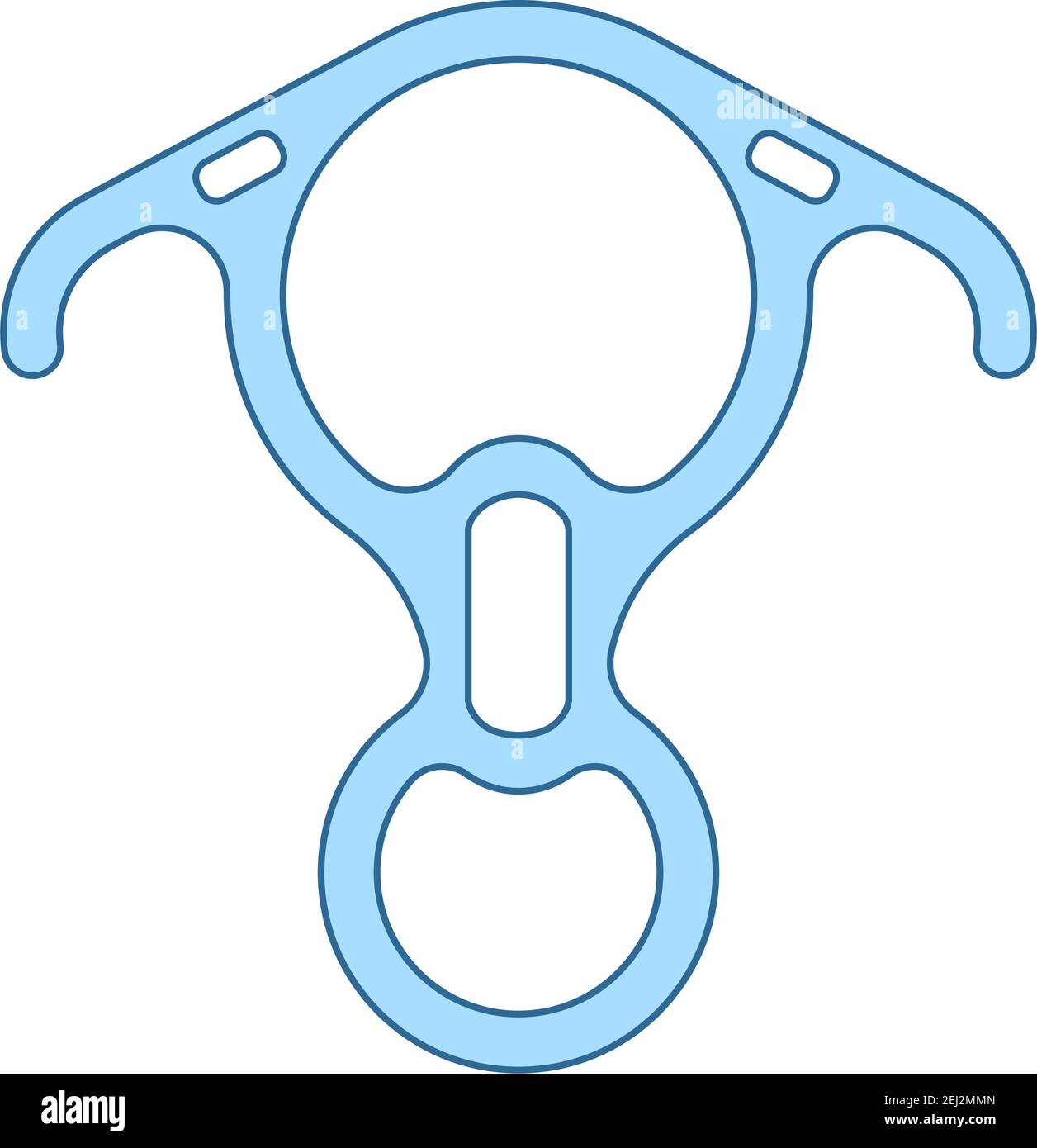 Alpinist Descender Icon. Thin Line With Blue Fill Design. Vector ...