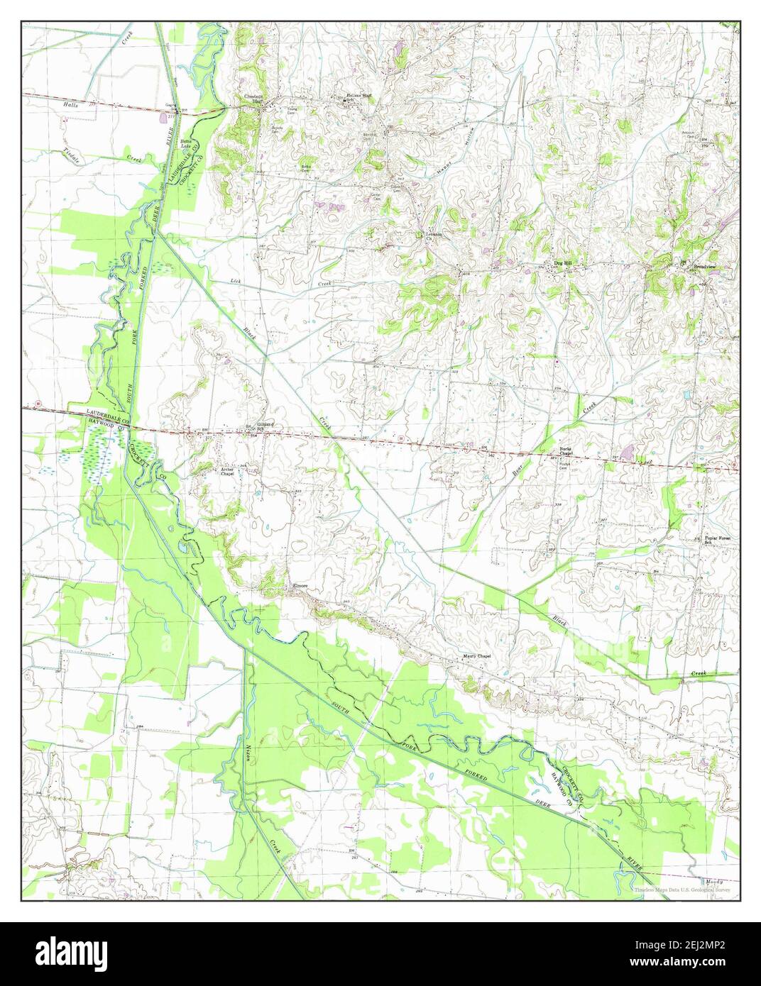 Chestnut Bluff, Tennessee, map 1952, 1:24000, United States of America ...