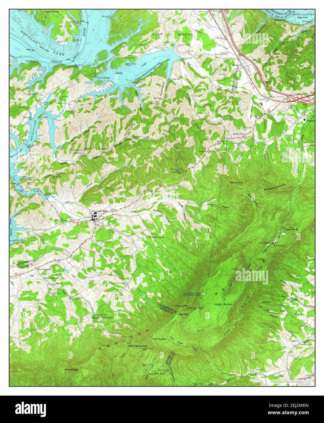 Chestnut Hill, Tennessee, map 1961, 1:24000, United States of America ...