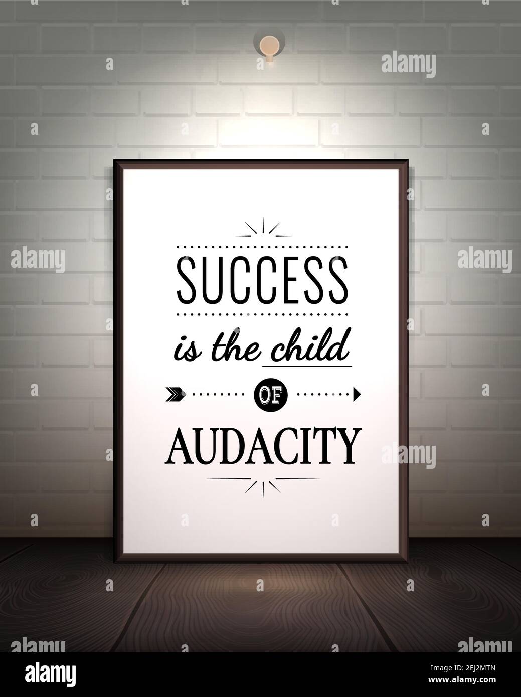 Light effects poster with illumination from lamp, lettering in frame on ...