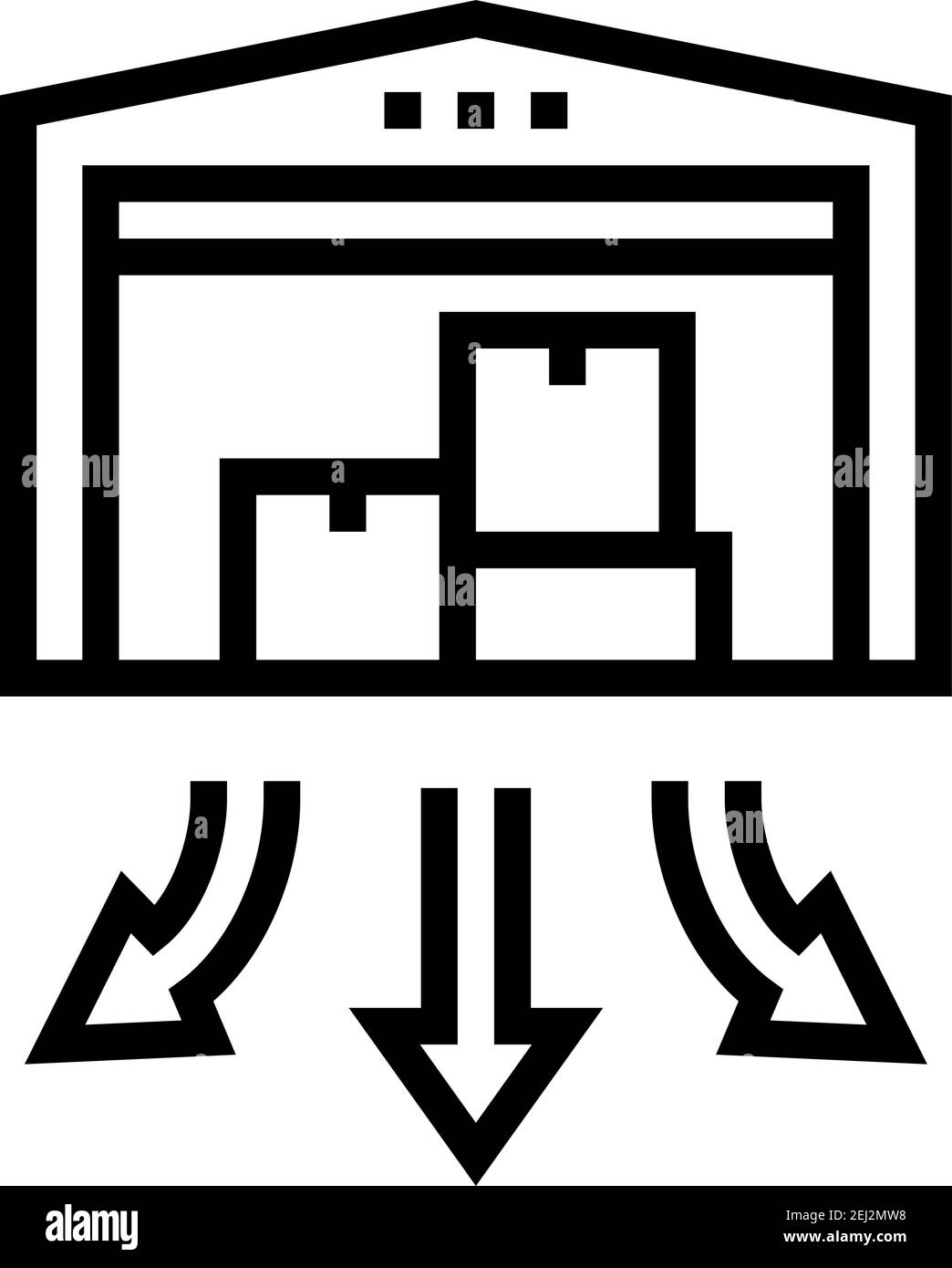 warehouse building line icon vector illustration Stock Vector Image ...