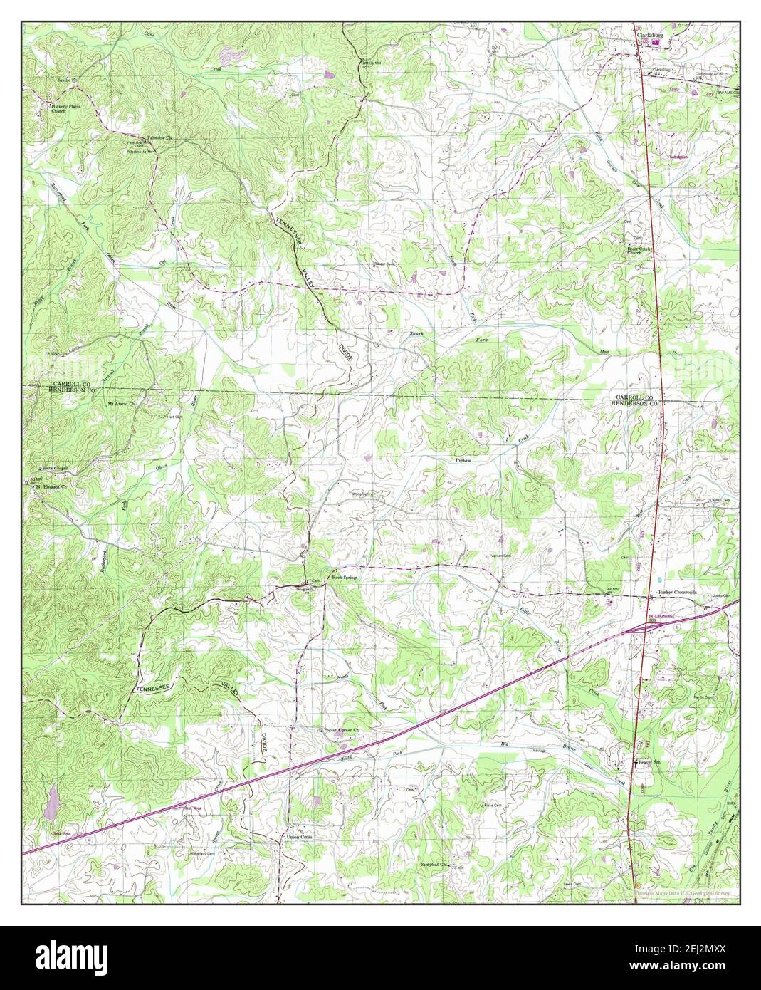 Clarksburg, Tennessee, map 1950, 1:24000, United States of America by ...