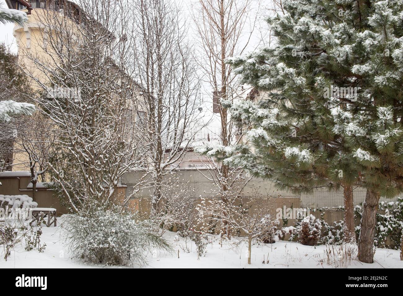 Snow covered house front yard hi-res stock photography and images - Alamy