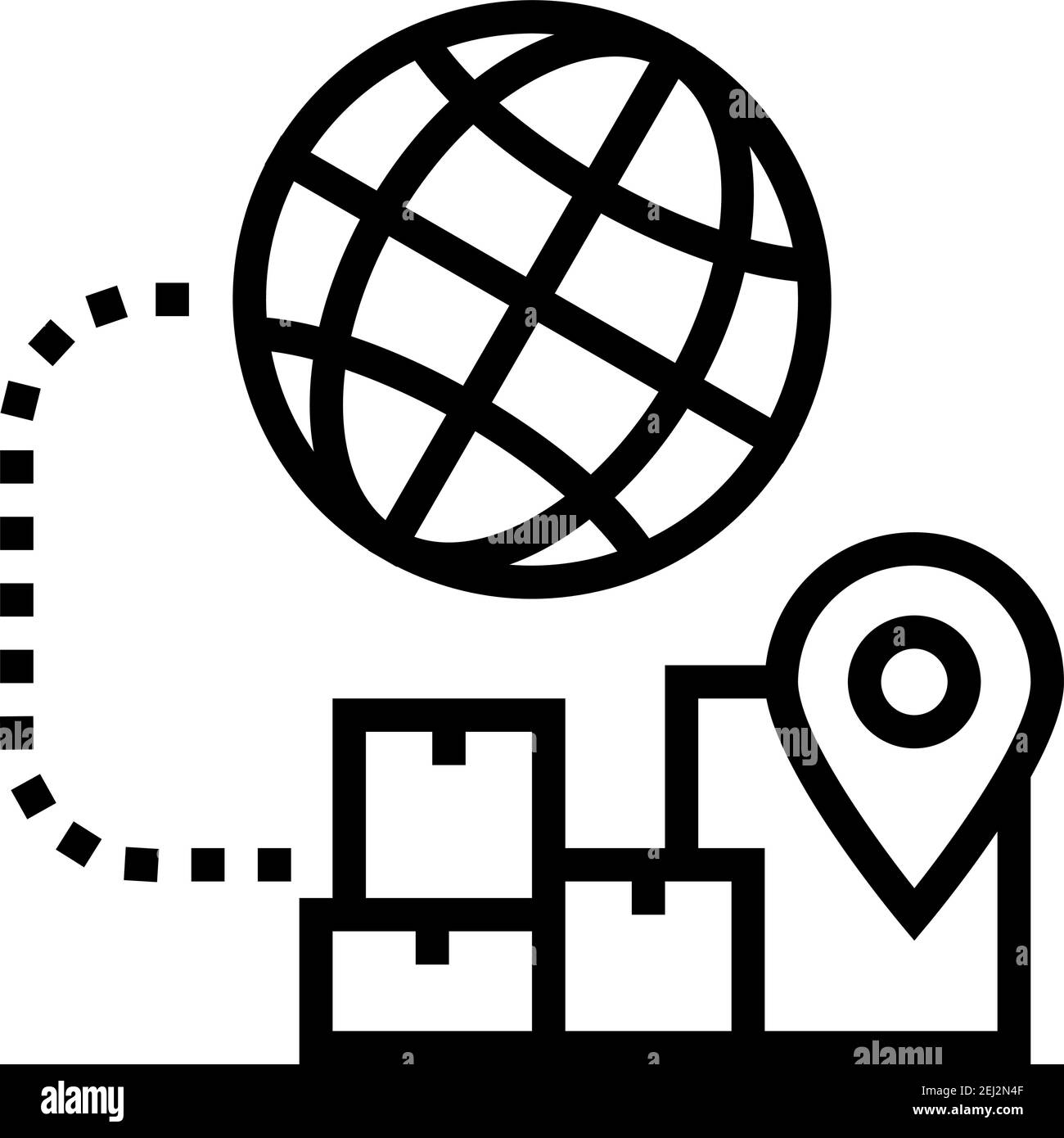logistics international line icon vector illustration Stock Vector ...