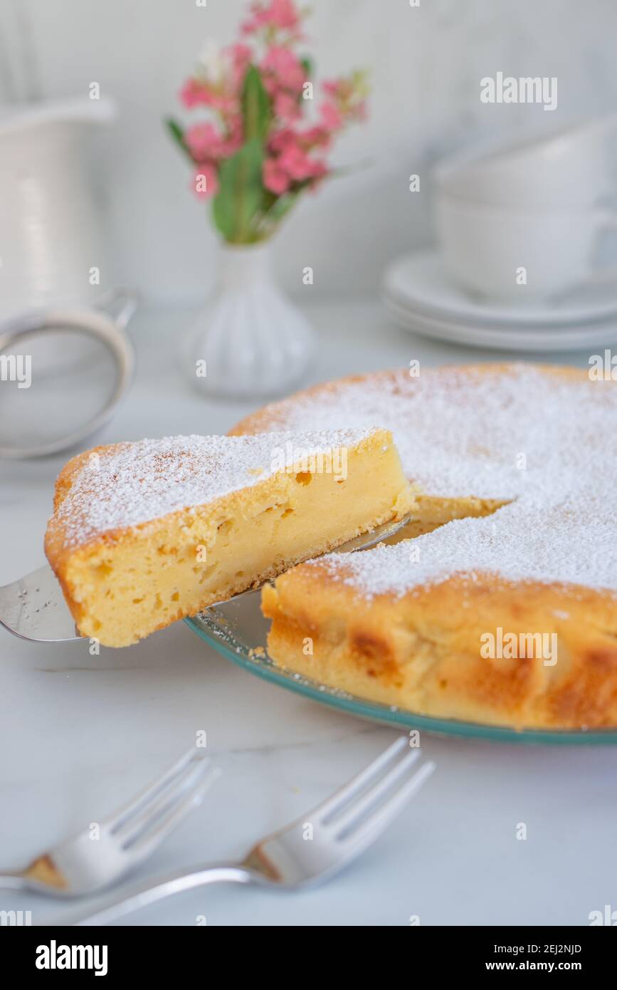sweet vanilla ricotta cheesecake Stock Photo - Alamy