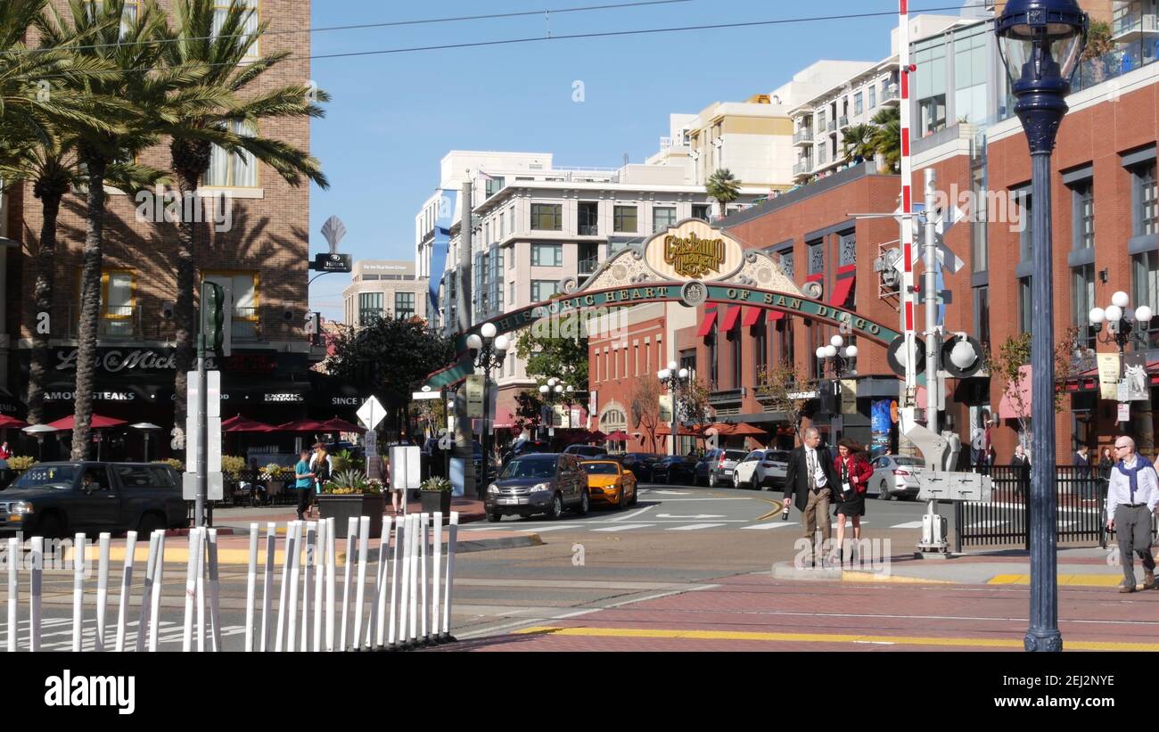 SAN DIEGO, CALIFORNIA USA - 13 FEB 2020: Gaslamp Quarter historic ...