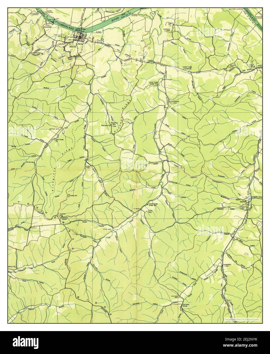 Dover, Tennessee, map 1936, 1:24000, United States of America by ...