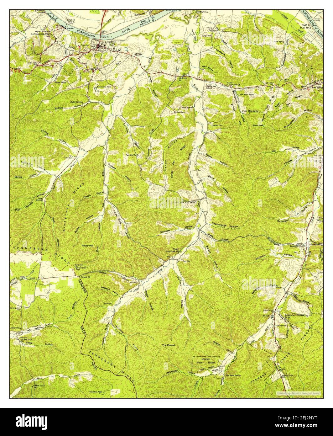 Dover, Tennessee, map 1950, 1:24000, United States of America by ...