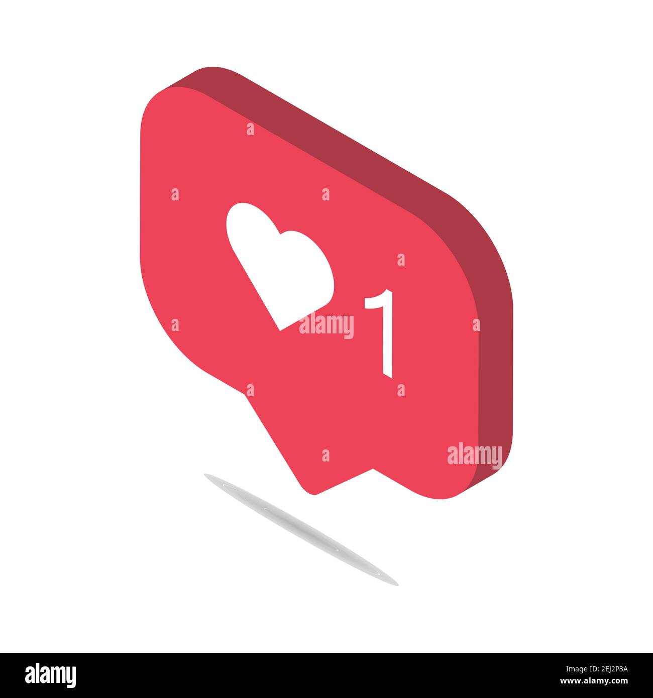 Follower isometric notification symbol for application. Web app button ...