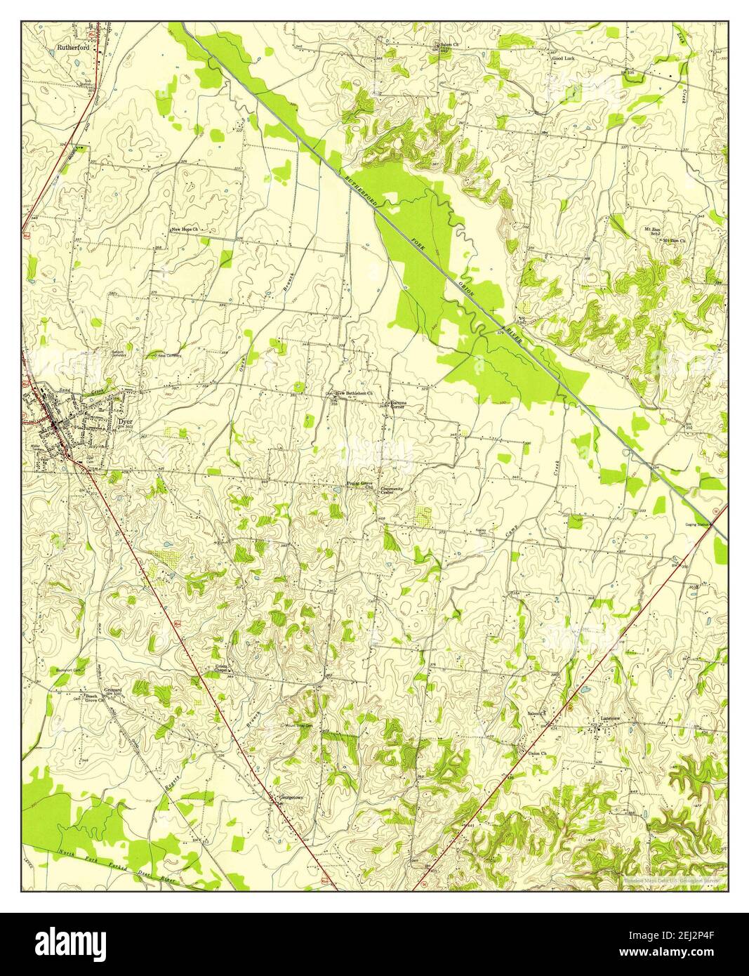 Dyer, Tennessee, map 1953, 1:24000, United States of America by ...