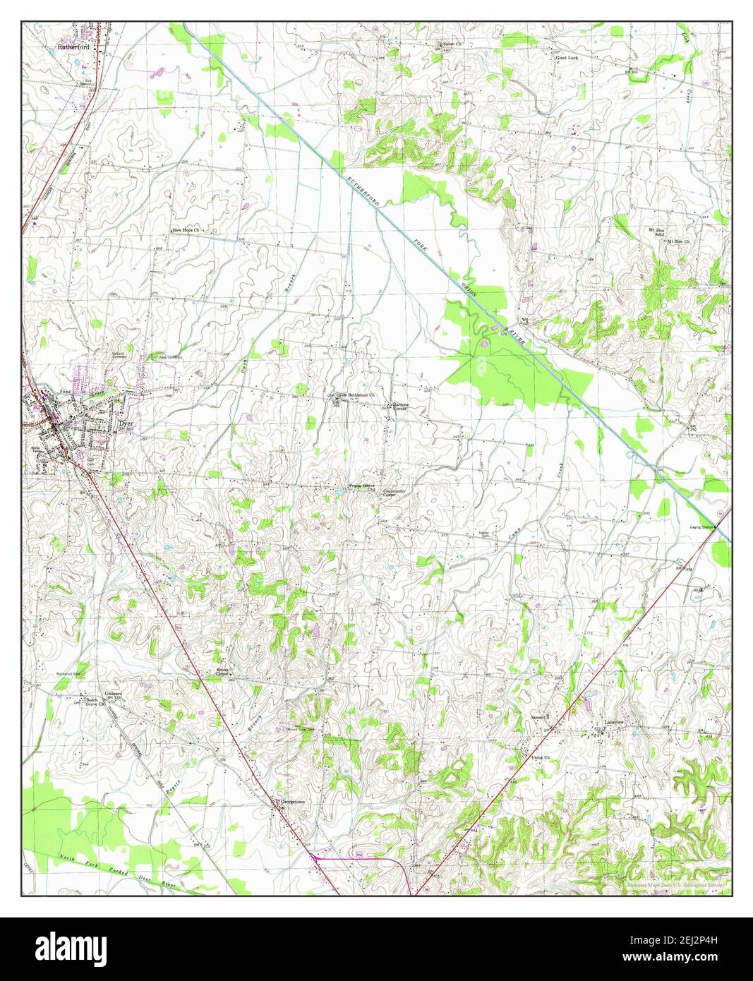 Dyer, Tennessee, map 1953, 1:24000, United States of America by ...