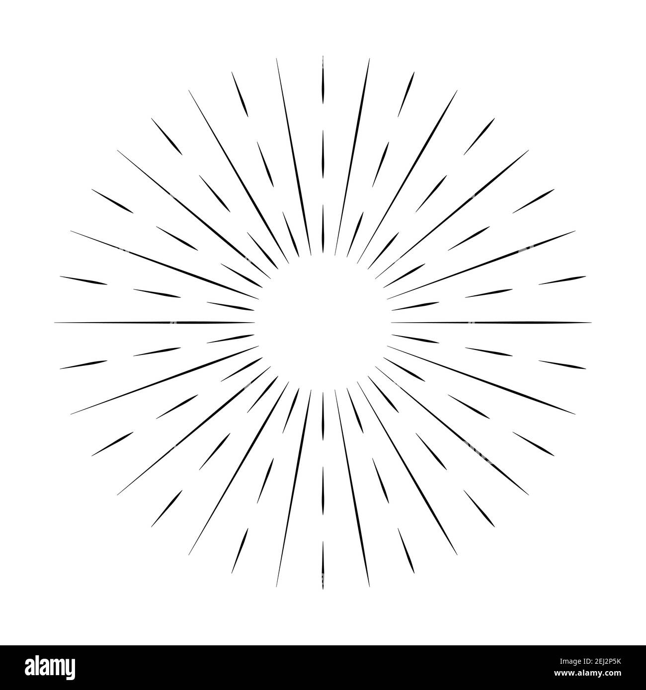 Sunburst line icon isolated on white background, summer web banner ...
