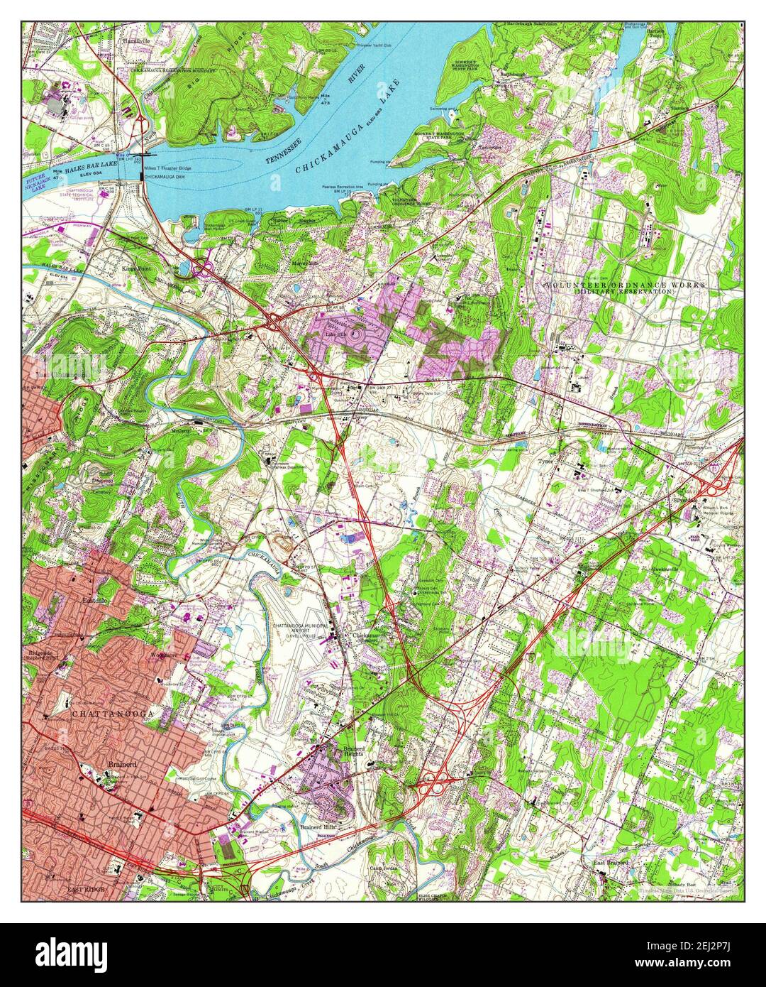 Map Of Chattanooga Cut Out Stock Images & Pictures - Alamy