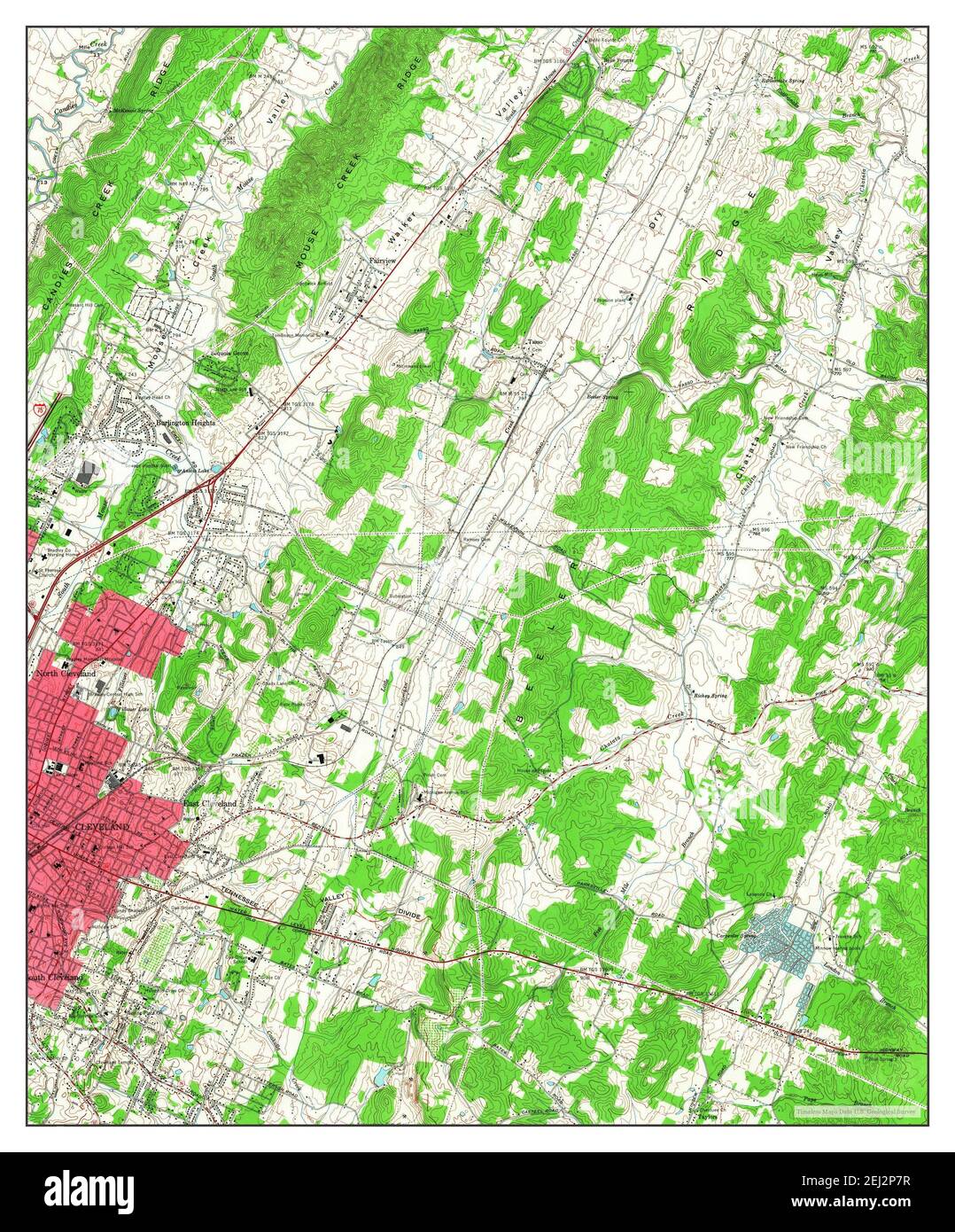 East Cleveland, Tennessee, map 1965, 1:24000, United States of America ...
