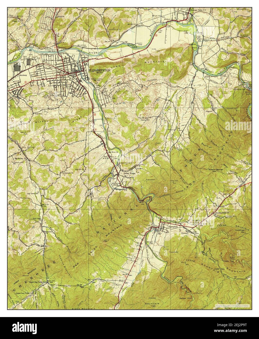 Elizabethton, Tennessee, map 1938, 1:24000, United States of America by ...