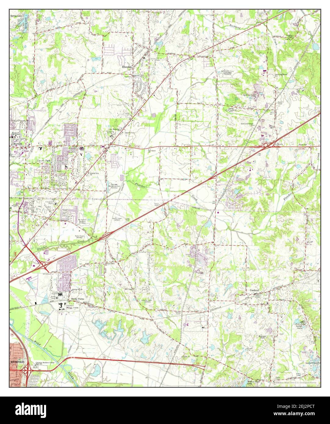 Ellendale, Tennessee, map 1965, 1:24000, United States of America by ...